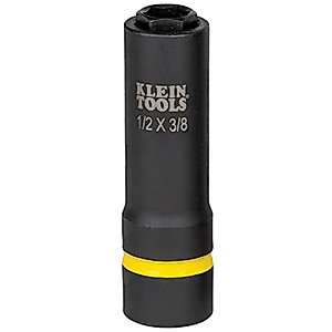 Klein Tools 66060 2-in-1 Impact Socket Set, 6-Piece Tool Set with 6-Point Deep Sockets with 1/2-Inch Drive, Includes Tool Case