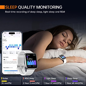 aeac Smart Watch for Women/Men, Fitness Watch, Alexa Built-in & Stable Bluetooth Call, with Heart Rate/SpO2/Sleep Monitor, 100 Sports, IP68 Waterproof Smartwatches for iOS Android