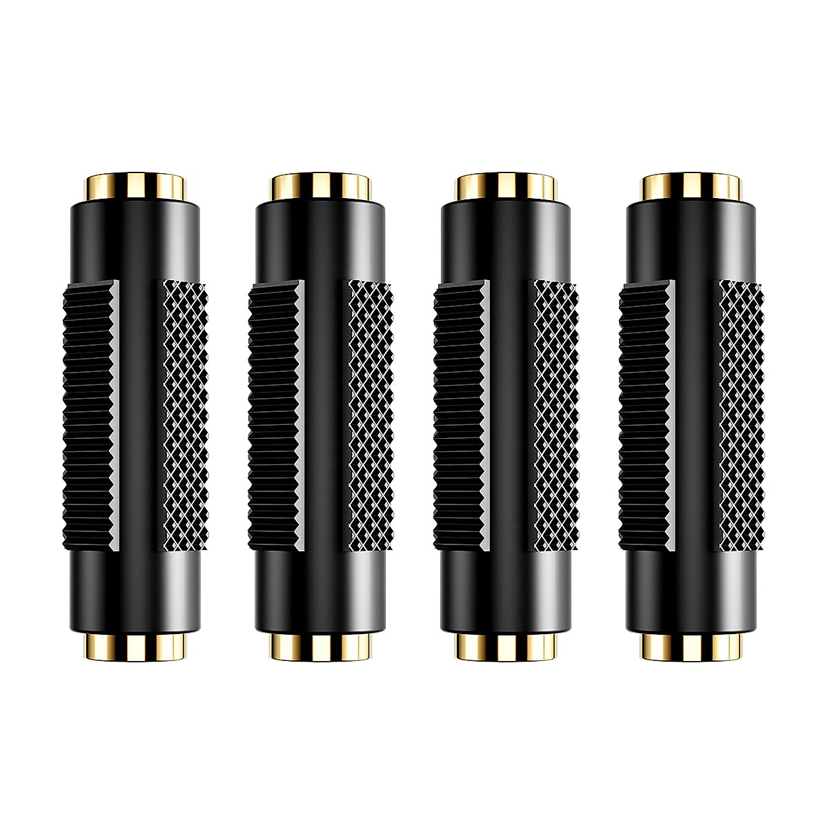 SNLLMZI 5pack 3.5 mm Female to Female Adapter, 3.5mm Stereo Jack to 3.5mm Stereo Jack Adapter Connectors Stereo Coupler Female to Female - Gold Plated