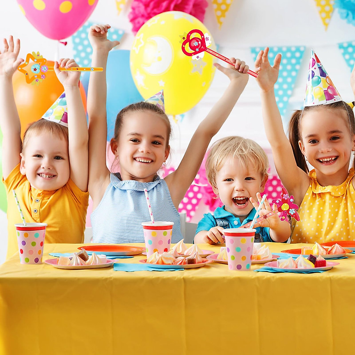 KATOOM Princess Fairy Wands Kit,12 Pcs Unfinished Wooden Fairy Wands DIY Art Craft Magical Wand for Kids Girls Birthday Christmas Decoration Costume Role Play