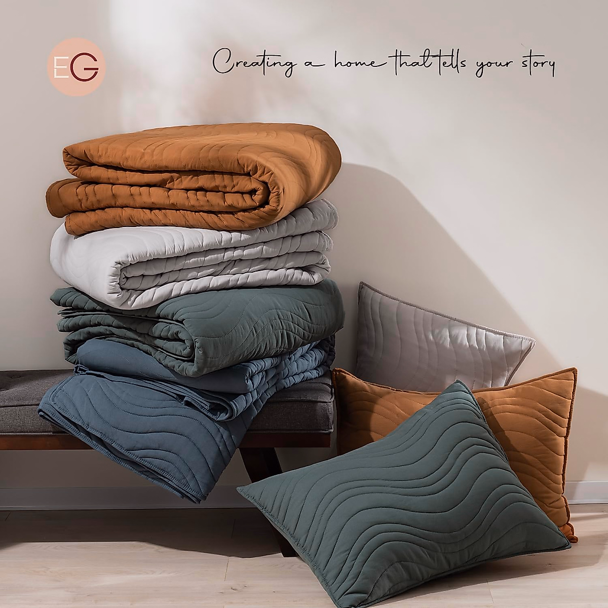 EVERGRACE Oversized Quilt Set 3 Pieces 94" x 96" Queen Bed Quilts Coverlet Soft Full Size Bedding Bedspread Lightweight Quilted Comforter Microfiber, Light Grey