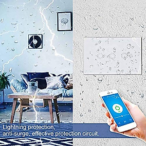 WiFi Smart Touch Panel Light Switch, Smart Switch Support Voice Control Phone APP Control Touch Control with Timing Function for Smart Home(White)