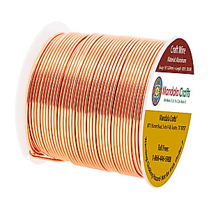 Mandala Crafts 12 14 16 18 20 22 Gauge Anodized Jewelry Making Beading Floral Colored Aluminum Craft Wire (18 Gauge, Copper)