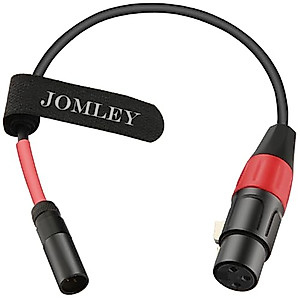 JOMLEY Mini XLR to XLR Cable,XLR Female to Mini XLR Male Microphone Audio Cable for Blackmagic Pocket 4K Camera Video Assist 4K - 1ft