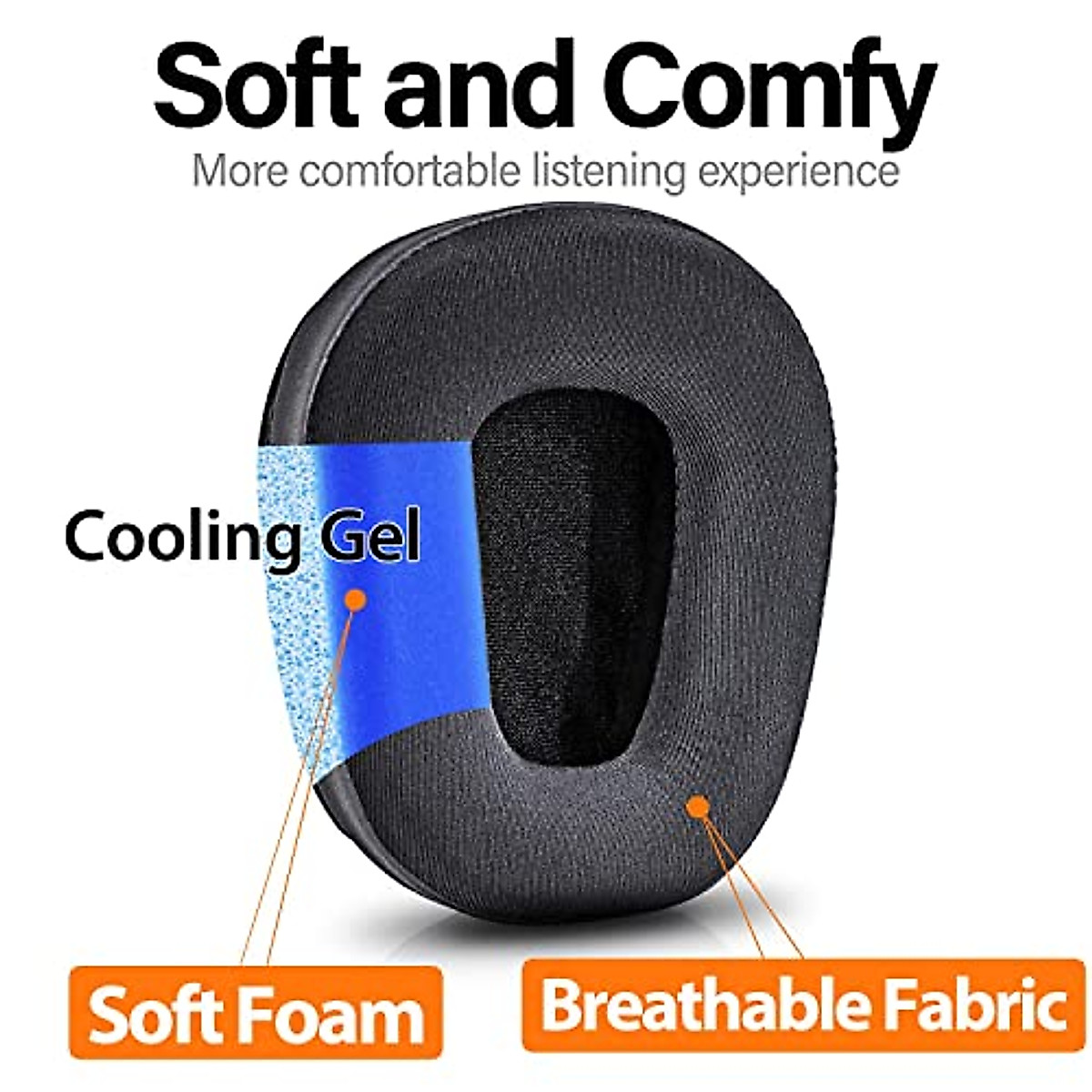 B450-XT B550-XT Kit Replacement Ear Pads Cushion Compatible with B450-XT B550XT Headset I B450 B550 XT Accessories (Cooling Gel)