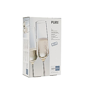 Schott Zwiesel Tritan Crystal Glass Pure Stemware Collection Champagne Flute with Effervescence Points, 7.3-Ounce, Set of 2