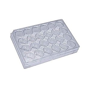Grow Cells with Olympus 24-Well Tissue Culture TC Treated Plates, Sterile, Individually Wrapped, Flat Bottom Wells, 100 Treated Cell Culture Plates/Unit