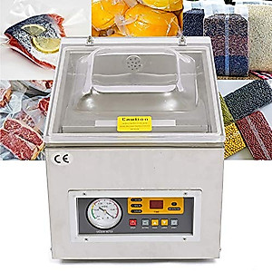 DNYSYSJ Commercial Vacuum Sealer, Tabletop Food Chamber Digital Vacuum Packing Sealing Machine Industrial Meat Vegetables Sealer Packer, Stainless Steel 110V 120W <80dB
