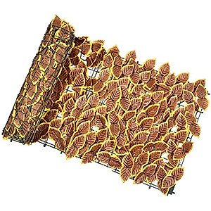 HACSYP Expandable Faux Privacy Fence Yellow Leaf Hedge Artificial Ivy Filter Roll Courtyard Garden Fence Privacy Protection | Outdoor Patio Wedding Wall Decoration (Size : 0.5x3m)