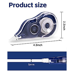 Correction Tape, Pack of 8, Cover The Error with White Tape, Applicator for Instant Corrections, Tape Eraser for Note Taking, Office Supplies, School Supplies, 1/5 Inch X 32.8 Ft (5mmx10m)
