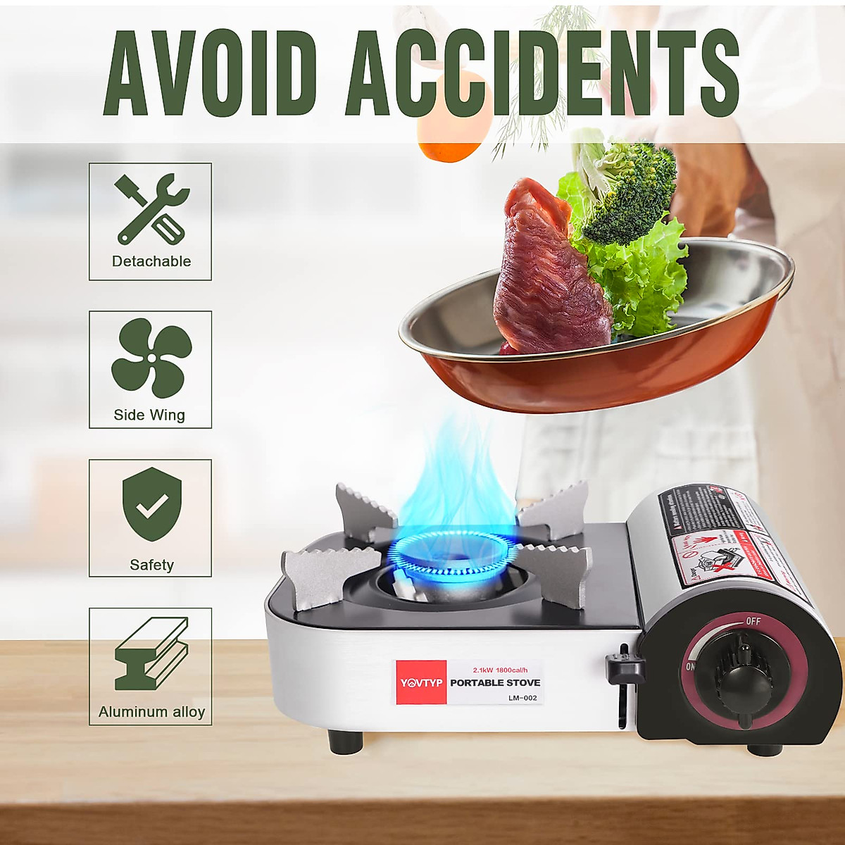 Mordoum Camping Stove Portable Single Stove Butane Portable Butane Stove for Camping, Picnics, Outdoor, Fishing, BBQ. Electronic Ignition, Brass Burner, Portable Gas Grill Mini Aluminum Material