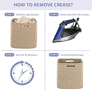 OIAHOMY Storage Cubes, 13 Inch Cube Storage Organizer, Collapsible Storage Bins, Baskets for Organizing, Storage Bins for Shelves-Brown, 2-PACK