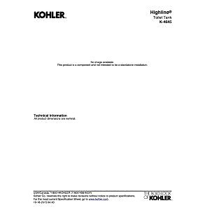 KOHLER K-4645-0 Highline Classic Toilet Tank, Pressure Lite Toilet Tank, Tank for Toilet, 1.6 GPF, White