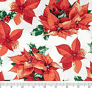 SINGER® Fabrics - 100% Cotton, Christmas Collection, Poinsettia, Cut by The Yard
