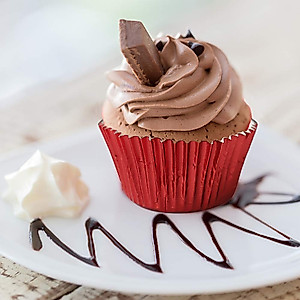 Cupcake Liners Red,GOLF Standard Size Red Foil Cupcake Liners Wrappers Metallic Baking Cups,Muffin Paper Cases, 100 Pack