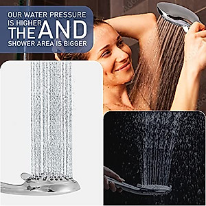 RVIEN SHOWER High Pressure 9 Functions Shower Head with Handheld,A High-Flow Shower Head for Low Water Pressure Situations with Hose Adjustable Bracket Rubber Washers