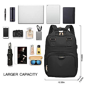 Travel Backpack for Women Men, Laptop Backpack Large Capacity Backpack for School with USB Charging Port, Work Laptop Bag Water Resistant, Waterproof Backpack Anti Theft-Black