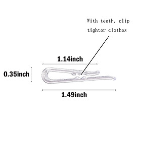 850PCS Clear Alligator Clip with Teeth,Transparent Plasic Shape Clothespings Shirt Fixing Packing Clip for Fabric Ties Socks Pants Shirts or Sewing Room Keep It Flat (850)