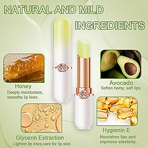 BINGBRUSH 2 Pcs Avocado Green Color Changing Lipstick Queen,PH Mood Long Lasting Labiales Lip Gloss Lip Balm Tinted Magic Lip Stain Makeup Moisturize Lipstick Set for Women