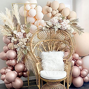 Blush Ivory Balloons Garland Kit Pastel Ivory Nude Brown Rose Gold Metallic Double Stuffed Balloons Arch kit for Bridal Engagement Baby Shower Birthdays Weddings Boho Party Decoration