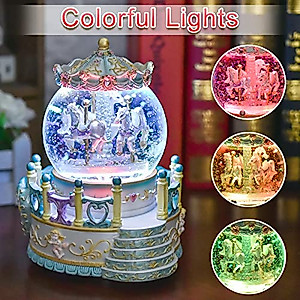 Carousel Horse Music Box Gifts - Merry Go Round Snow Globe for Girls Women Wife Mom Daughter Valentine Anniversary Christmas Birthday Present Play You are My Sunshine