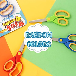 LOVESTOWN 4 PCS Kids Scissors for School, 5.7inches Student Scissors Children's steel blades scissors school safety scissors for Children Cutting Paper