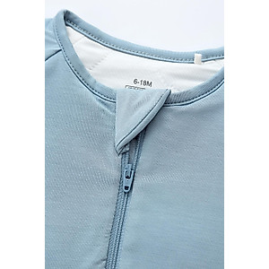 Unisex Baby Toddler Sleep Sack 1.0 TOG Viscose from Bamboo Sleeping Bag Infant Boys Girls Wearable Blankets with Legs (Dusty Blue, 6-18M)