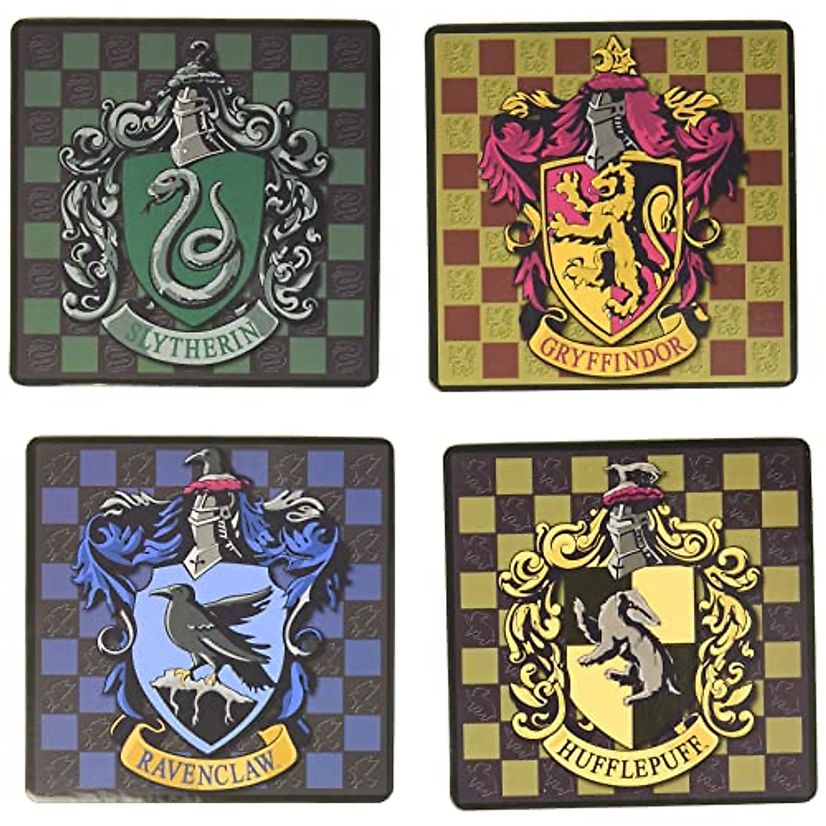 Harry Potter Unisex-Adult's Square Coasters-Pack of 4, Yellow Ochre, Standard