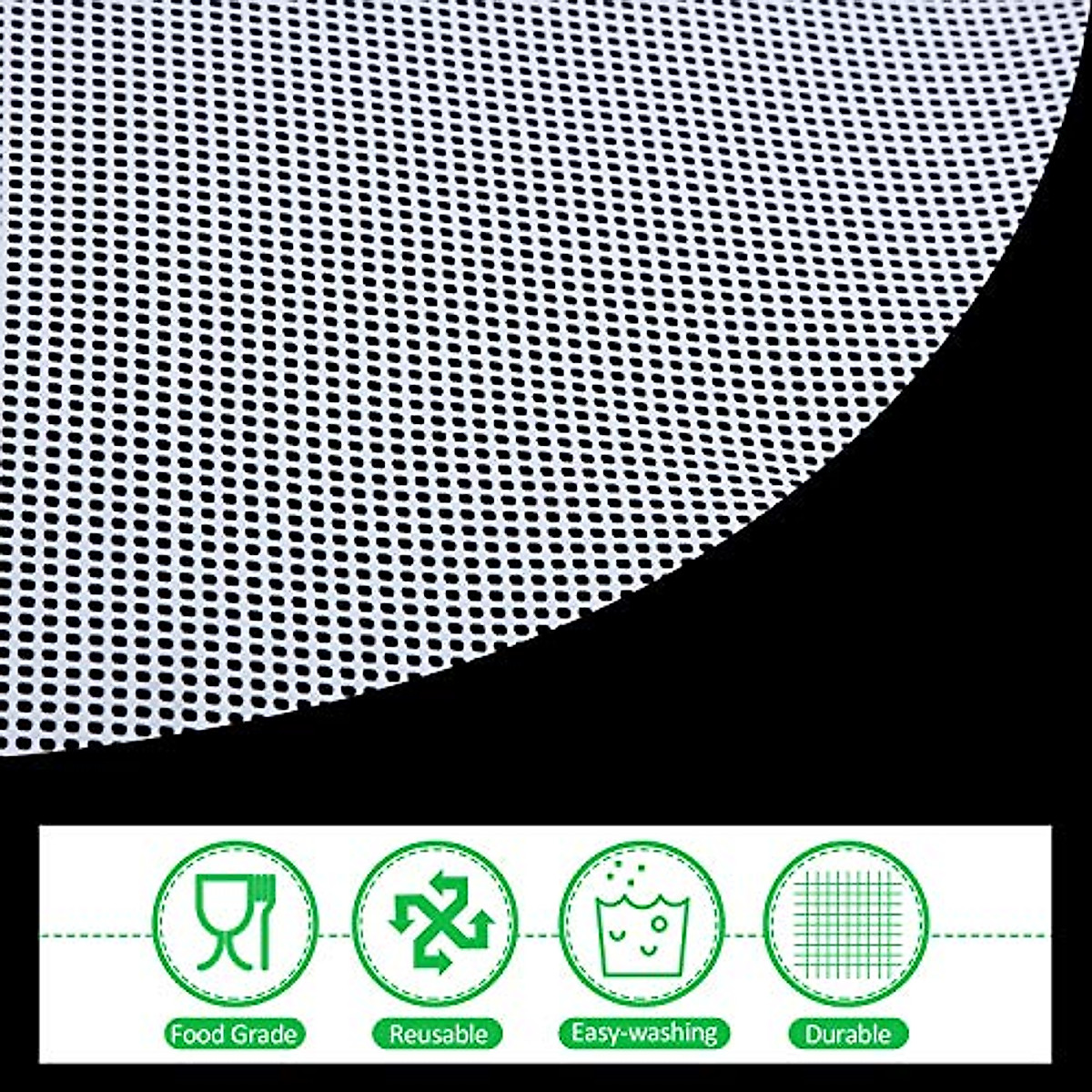 4 Pieces Round Silicone Dehydrator Sheets Non-Stick Food Dehydrator Mats Reusable Silicone Steamer Mesh Baking Mat for Fruit Dryer