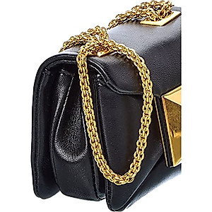 Valentino One Stud Micro Leather Shoulder Bag, Black