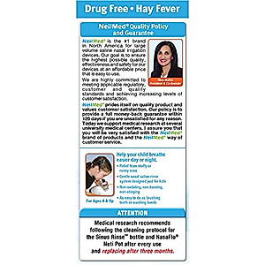 Neilmed's Sinus Rinse, Pediatric, Complete Saline Nasal Rinse Kit 60 Premixed Packets
