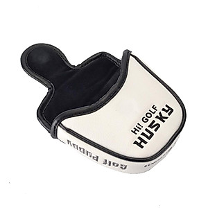 PLUSKER 1PC Golf Club Mallet Putter Head Cover Magnetic Closure Synthetic Leather with Husky Pattern Design Creative Golf Headcover