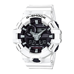 Casio Men's 'G SHOCK' Quartz Resin Casual Watch, Color:White (Model: GA-700-7ACR)