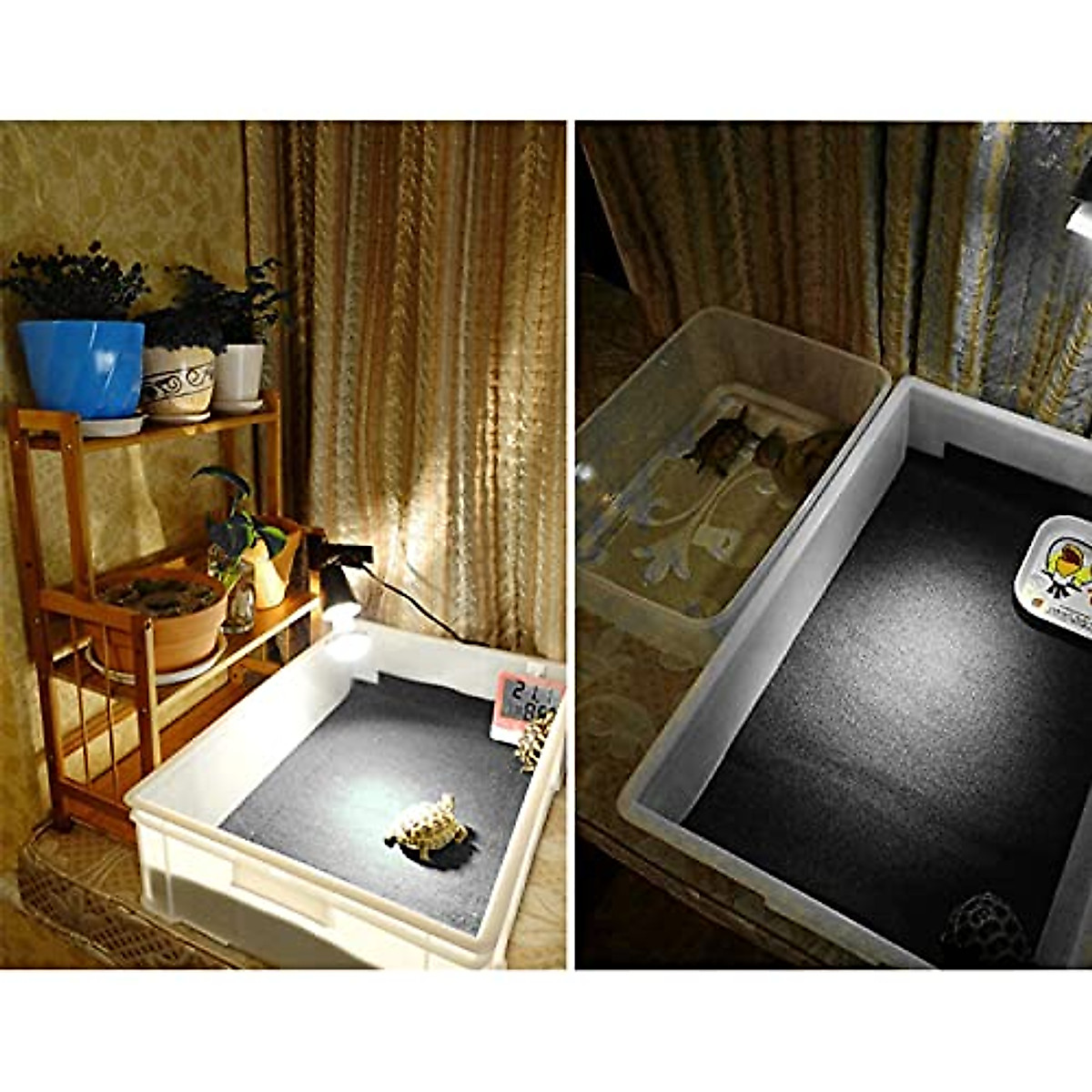 Mechpia 47" x 24" Large Reptile Carpet Terrarium Liner Bedding Reptile Substrate Mat Tank Accessories for Bearded Dragon Snake Lizard Tortoise Leopard Gecko (Grey)