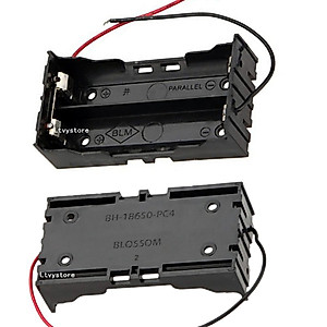 18650 Battery Case Holder, 4 Pcs 2 Slots x 3.7V DIY Battery Storage Box, in Parallel Black Plastic Batteries Case for 2 x 18650 Ltvystore