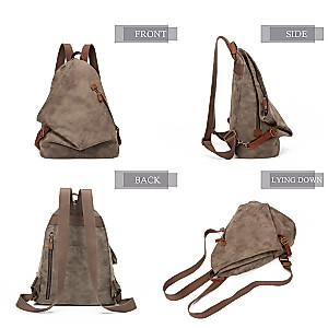 KL928 PU Leather Vintage Backpack – Large Casual Daypack Outdoor Travel Rucksack Hiking Backpacks for Men Women