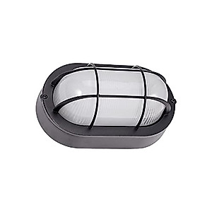 Gruenlich LED Bulkhead Light Worked as Wall Lantern Wall Sconce or Flush Mount Ceiling Light, 6W Replace 60W, 520 Lumen, Dimmable 5000K Daylight White, Water-Proof for Outdoor, 2-Pack