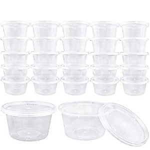Augshy 40 Pack Small Plastic Containers with Lids for Slime, Foam Ball Storage Containers with Lids (4 oz)