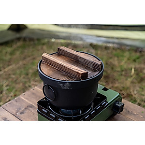 Ikenaga Iron Works Delicious Rice, Iron Pot, Black, 2 Pieces