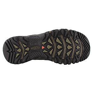 KEEN Men's Targhee Vent Mid Height Breathable Hiking Boots, Olivia/Bungee Cord, 12