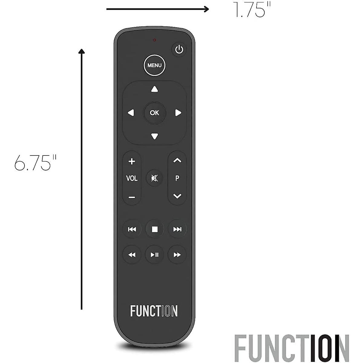 Function101 F101-ATVRM 2-Pack | Replacement Button Remote for Apple TV | Infrared Connectivity | 2 AAA Batteries Included