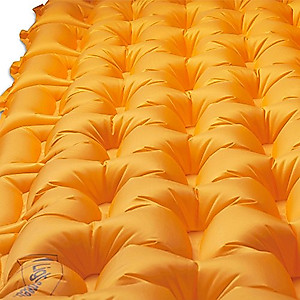 Lightspeed Outdoors Insulated Air Mat | Camping Mattress | Sleeping Pad for Backpacking and Hiking | Camp Air Mattress | Inflating Sleeping Pad for Camping | 77" x 25" x 3" | Yellow