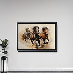 Majestic Black Stallion Galloping In The Clouds, Black Horse On Salt Flats, Canvas Print, Black Horse Print, Black Horse Wall Art