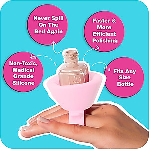 tweexy Wearable Nail Polish Holder Ring - Nail Polish Bottle Holder for Easy Application | Perfect for Fingernail Painting, Manicure & Pedicure | Nail Polish Accessories (Pink Frosting)