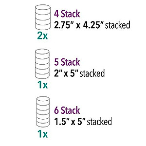 The Beadsmith – Stack Jar 4-Piece Assortment – 2 x 4 Stack, 1 x 5 Stack, 1 x 6 Stack, Pill containers, Empty Pot Jars, refillable Cosmetic containers, Small Plastic Organizers
