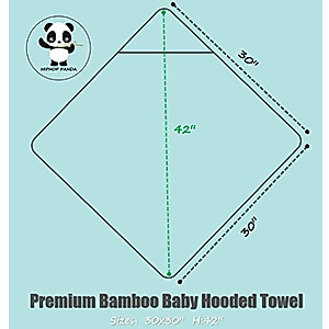 HIPHOP PANDA Bamboo Baby Washcloths, 6 Pack and Baby Hooded Towel, Yellow Duck, 30 x 30 Inch