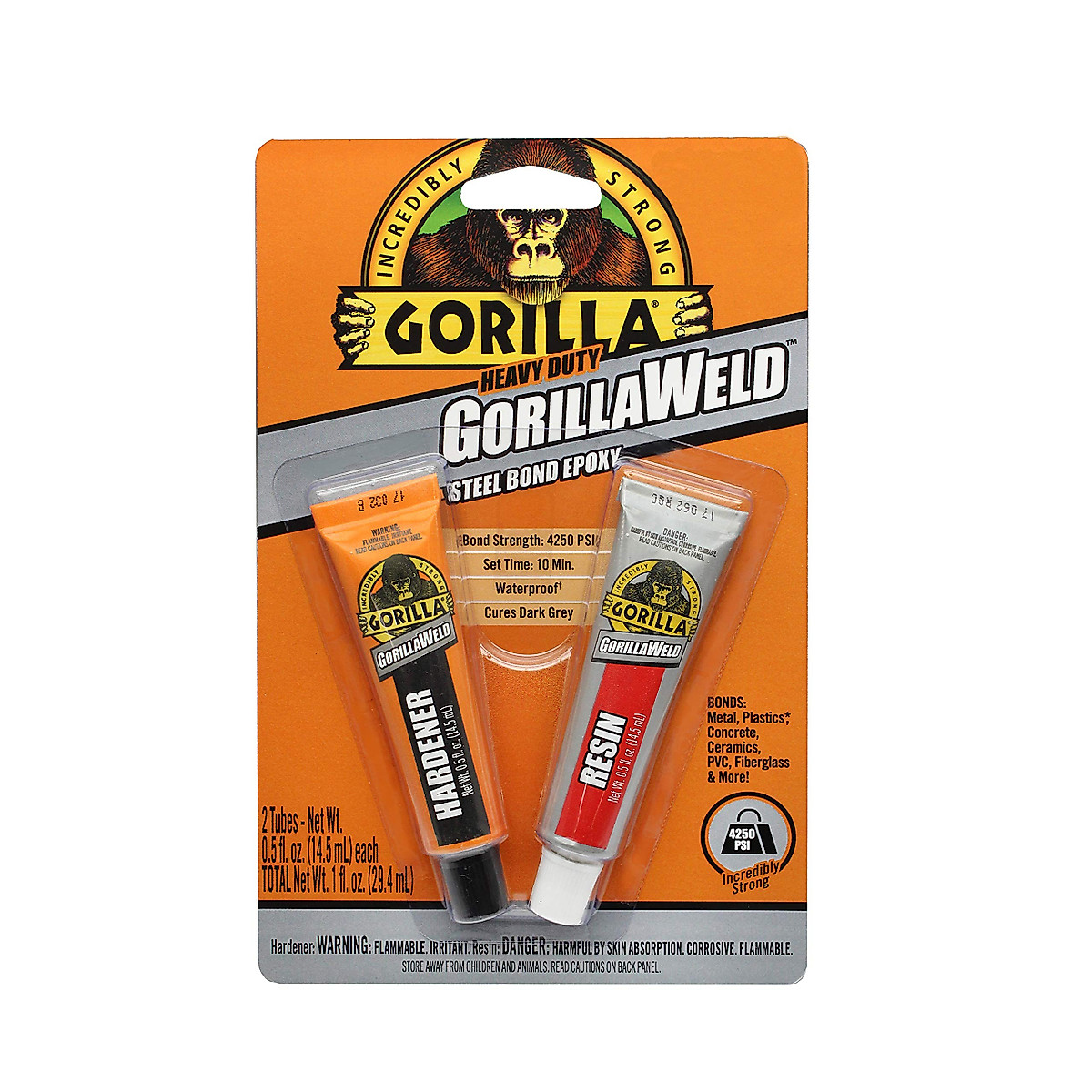 Gorilla Heavy Duty GorillaWeld Steel Bond 2-Part Epoxy, Black, (Pack of 1)