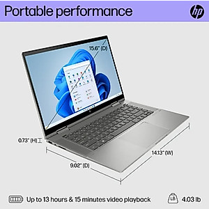 HP Envy Laptops 15.6inch Touchscreen 2023 - AMD Ryzen5 7530U - 32GB RAM - 1TB PCIe SSD - 360 Convertible - Windows11 Pro - Backlit Keyboard - Wi-Fi6E - USB C - Webcam - Business Laptop - HDMI Cable