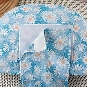 Lemfux Maternity Belly Double Wedge Pillows for Pregnant Women Sleeping, Elegant Small Adjustable Daisy Patterned Pregnancy Pillow for Back Support, 100% Cotton, Ultra Soft, for Side Sleeper