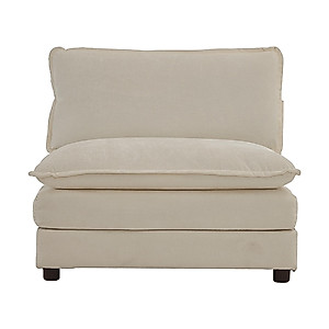 Chenille Upholstery Modular Sectional Sofa Set,U Shaped Convertible Couch with Reversible Chaise and Movable Ottomans,Free Combination Symmetrical Sofa&Couch Bed for Living Room (3 Singel+3 Ottomans)